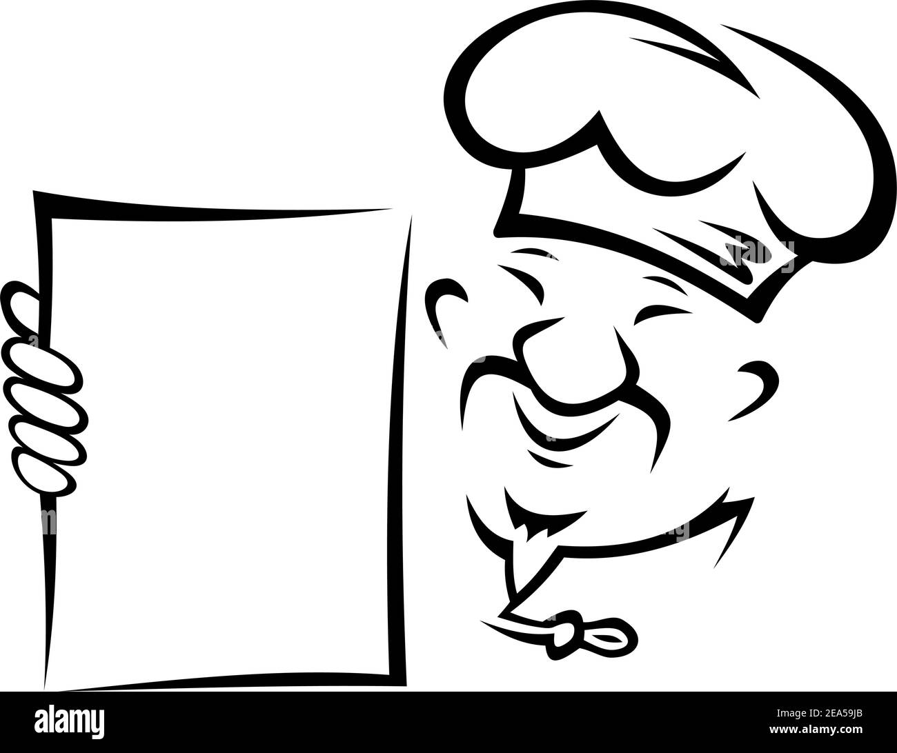 Chinese chef with blank menu paper for asian restaurant design Stock ...