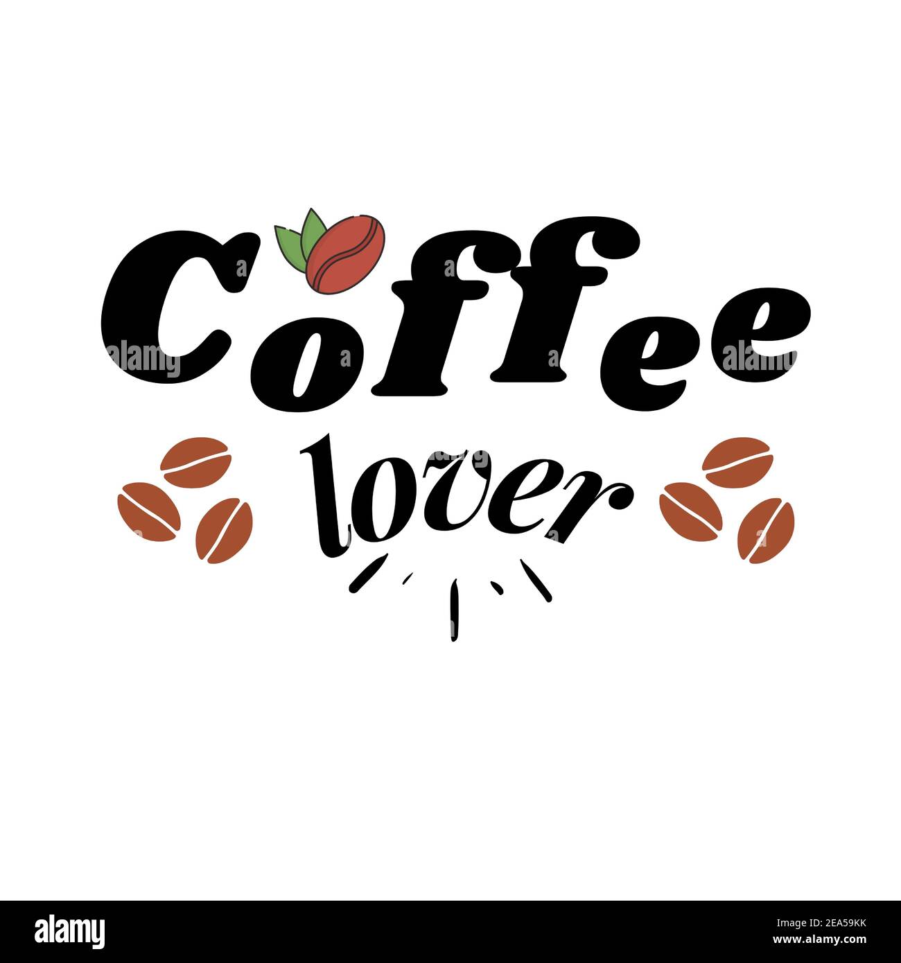 Coffee lover background with coffee bean and typography of coffee lover ...