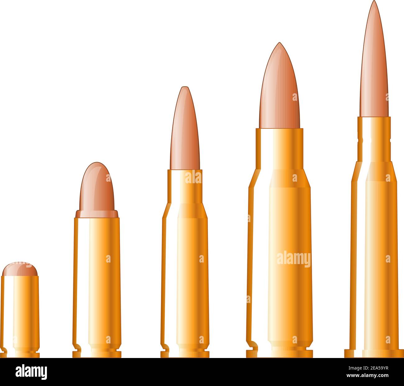 Set of gun bullets isolated on white background Stock Vector Image ...