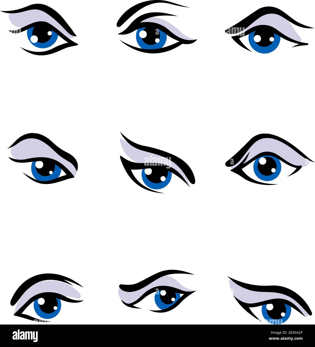 Human eyes set isolated on white background for vision concept design ...