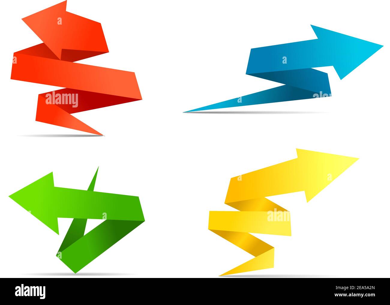 Arrow web banners and labels in origami style for web design Stock ...