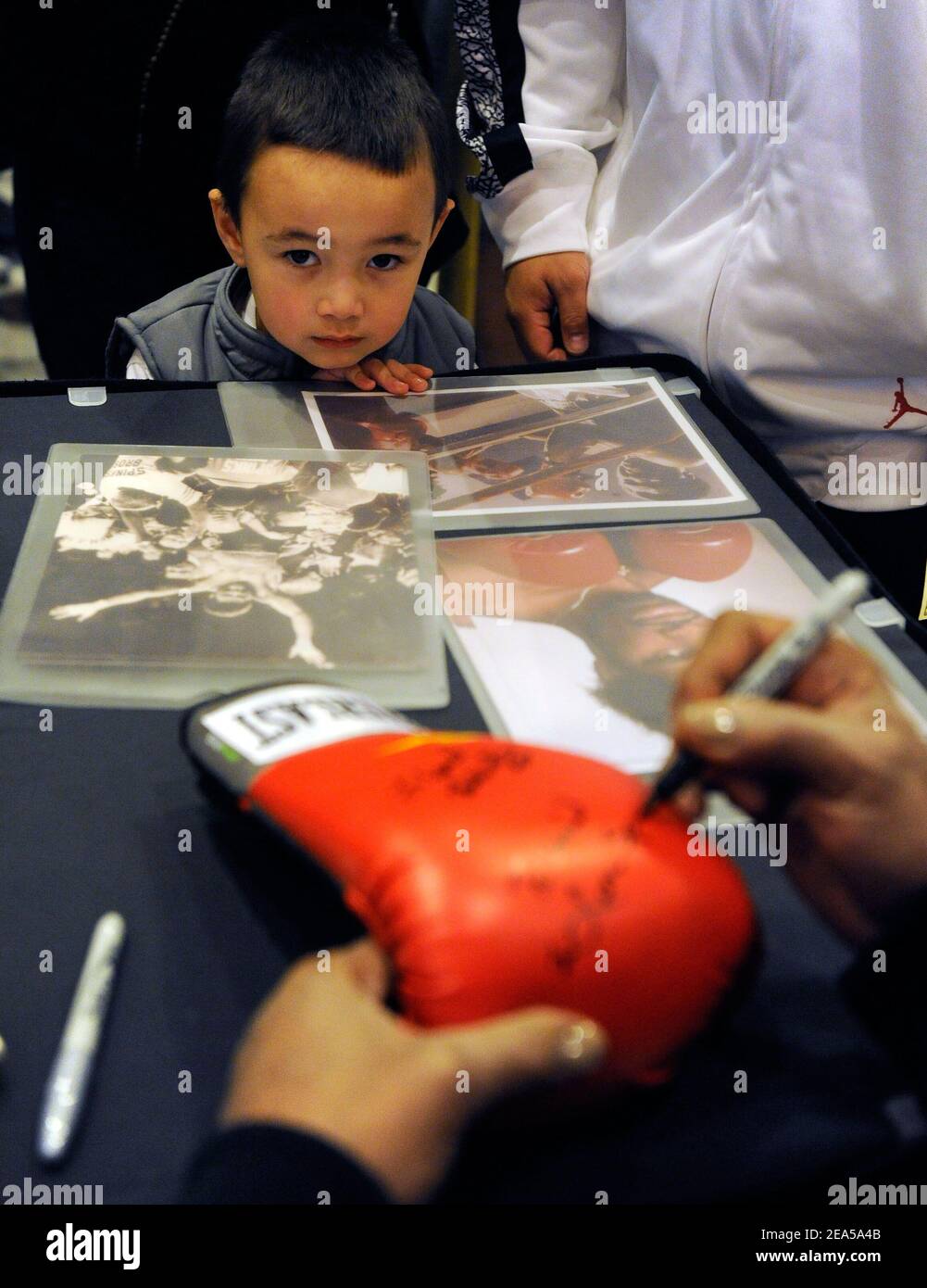 Las Vegas, Nevada, USA. 18th Feb, 2012. A big eyed young boy looks on ...