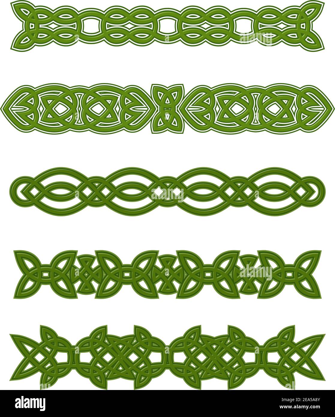 Green celtic ornaments and embellishments for design and decorate Stock ...