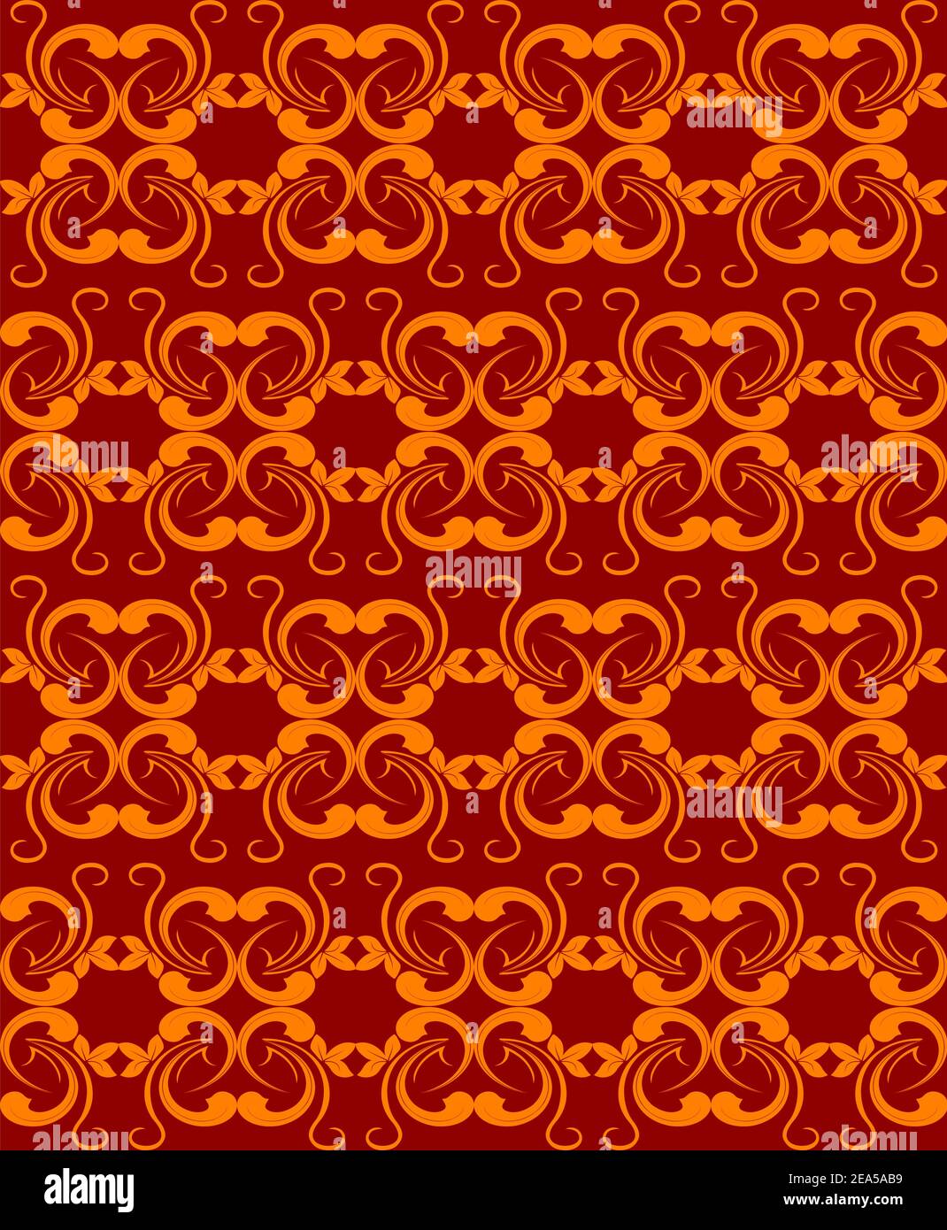 Seamless floral background with red and orange elements Stock Vector ...