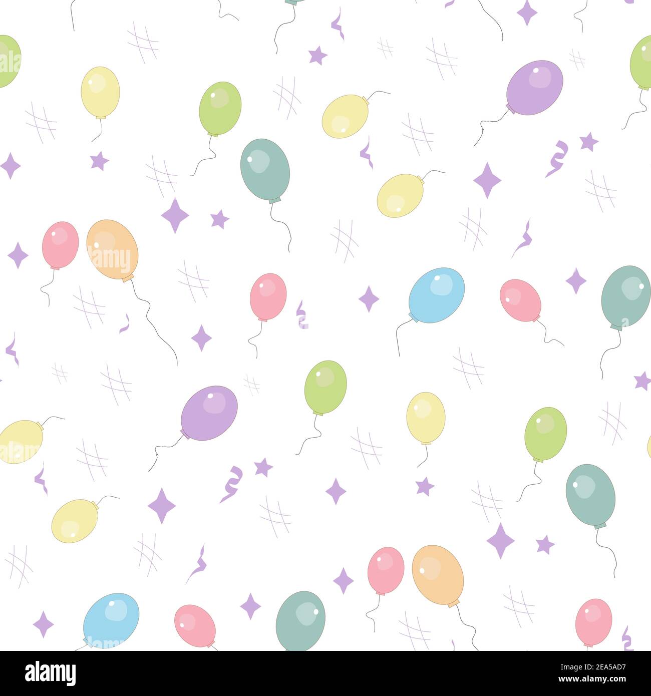 Beautiful balloons seamless pattern on a white background. Vector ...