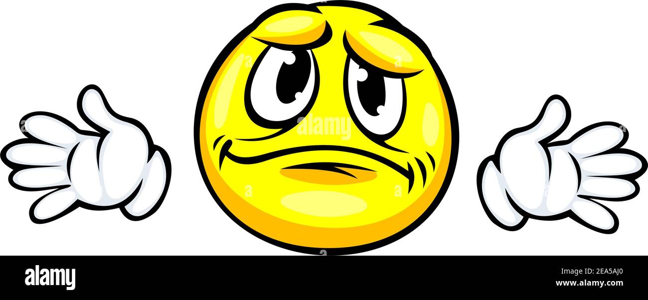 Gloomy ang thoughtful face in cartoon style for emotion concept design ...