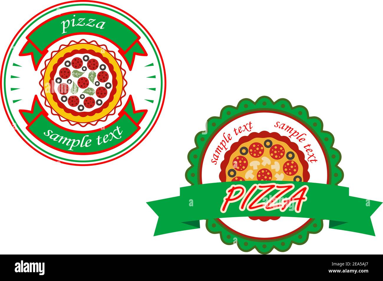 Italian pizza banners set for cafe and fast food design Stock Vector ...