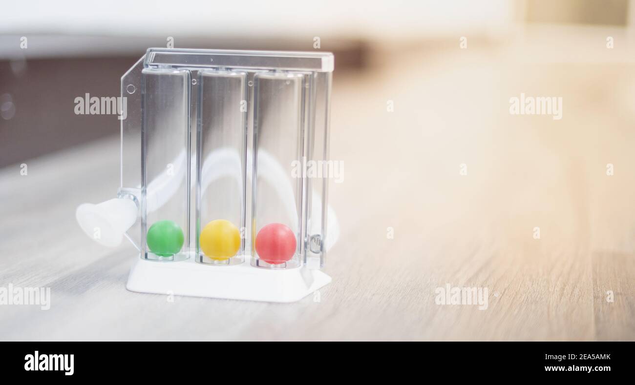 The Tri-ball incentive spirometry is medical equipment for elderly or ...