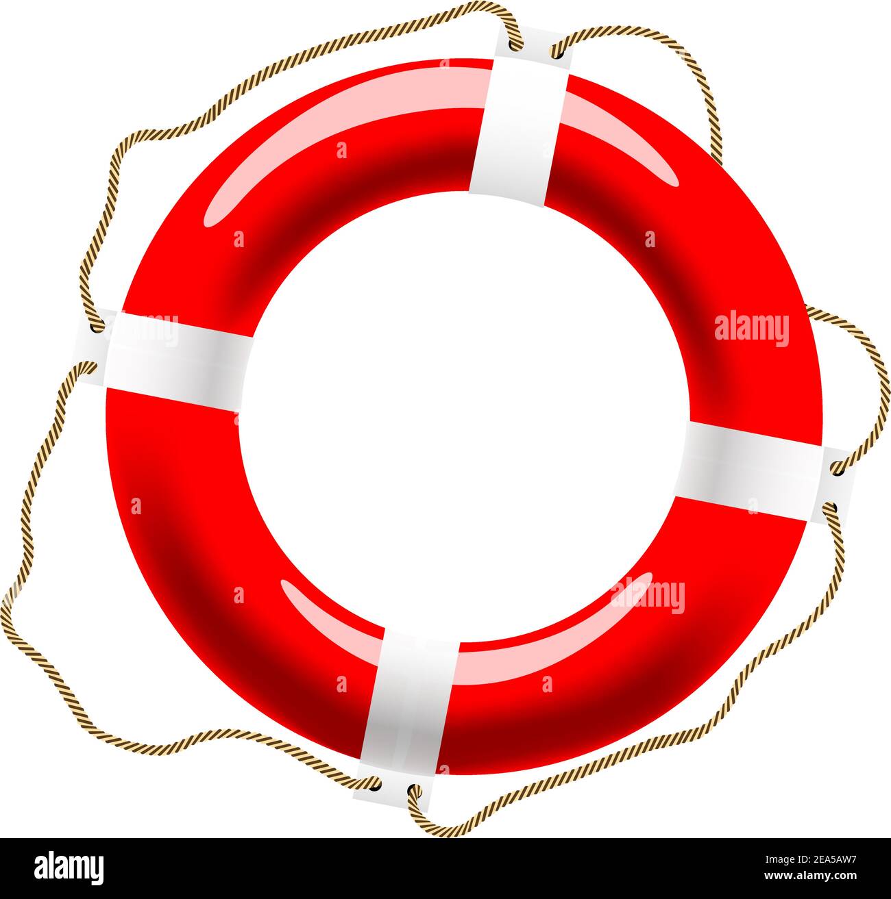 Life buoy with ropes for help and safety concept design Stock Vector ...