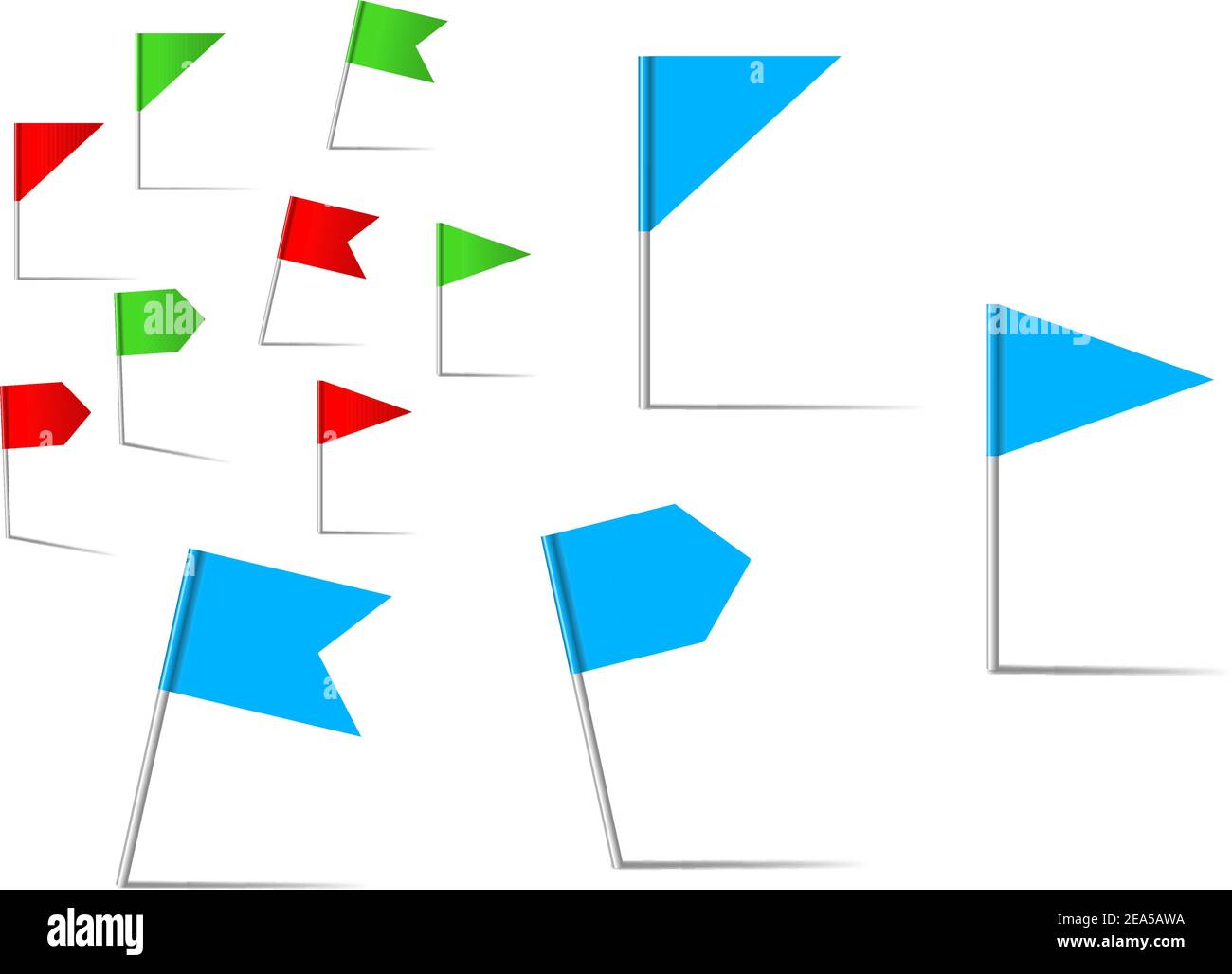 Pin flags set for navigation and location service Stock Vector Image ...
