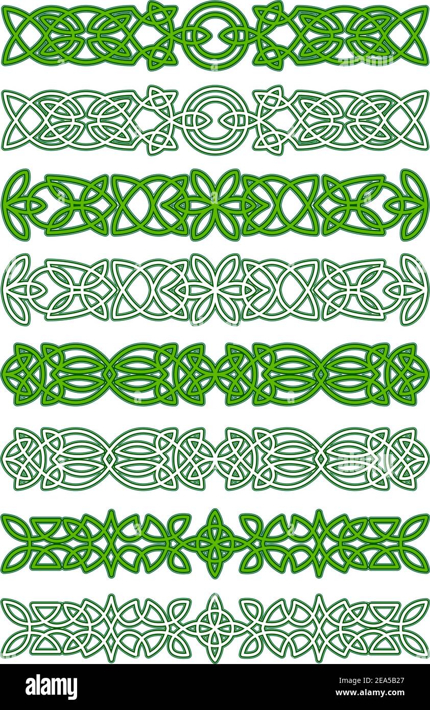 Green celtic ornament elements for embellishments and design Stock ...