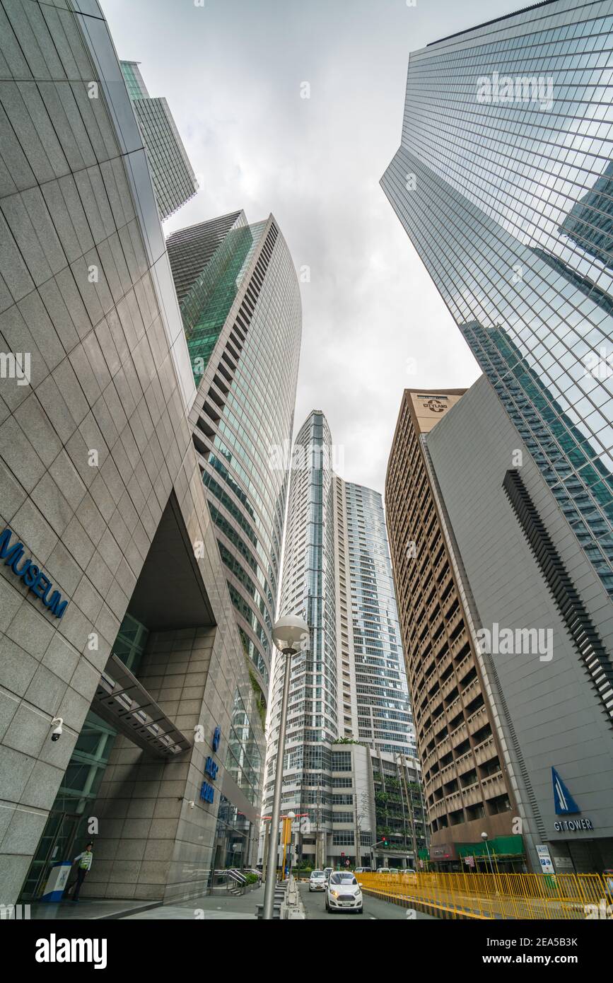 Makati, Philippines - August 2018: financial building office towers in ...
