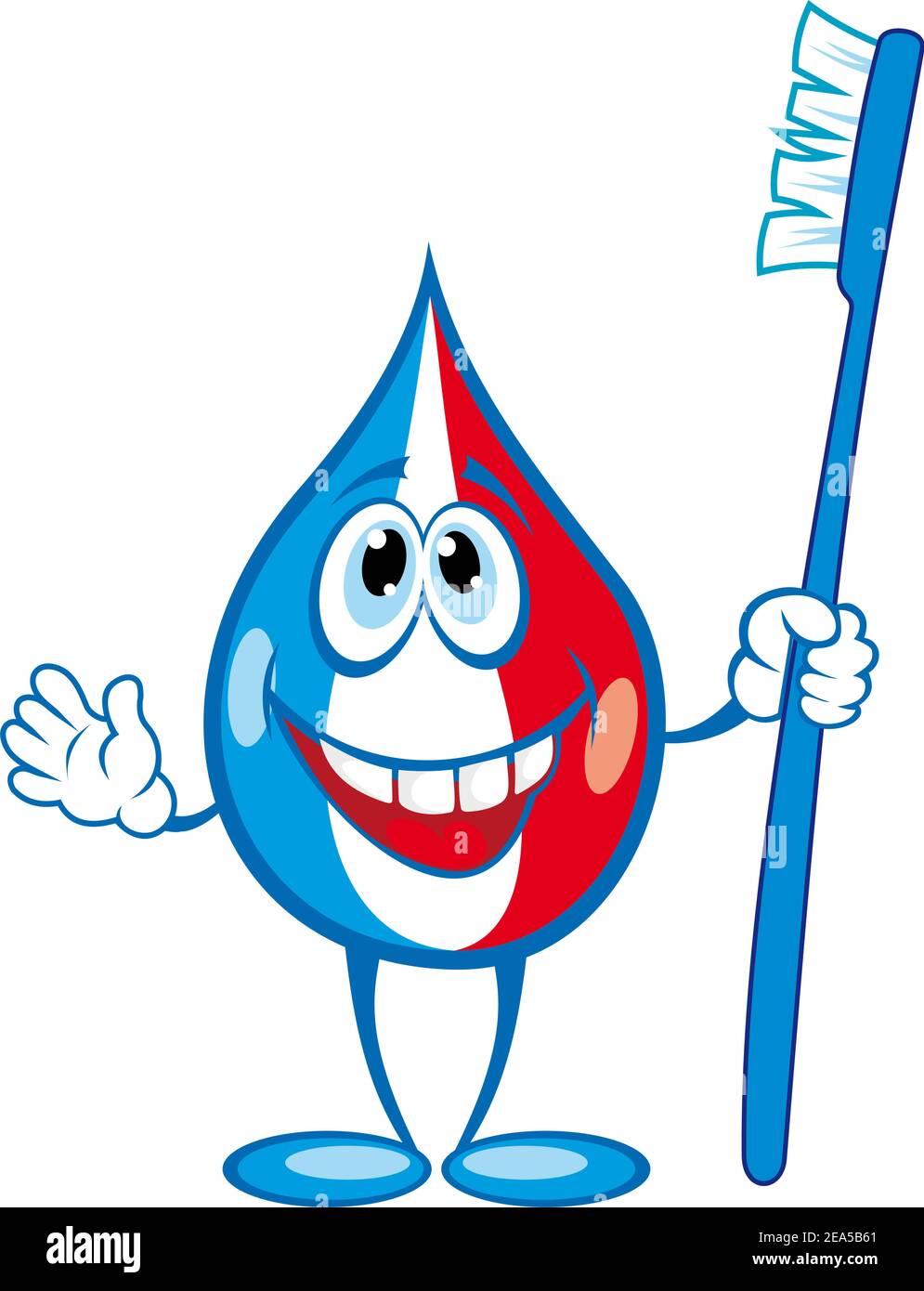 Smiling toothpaste drop with brush in cartoon style Stock Vector Image ...