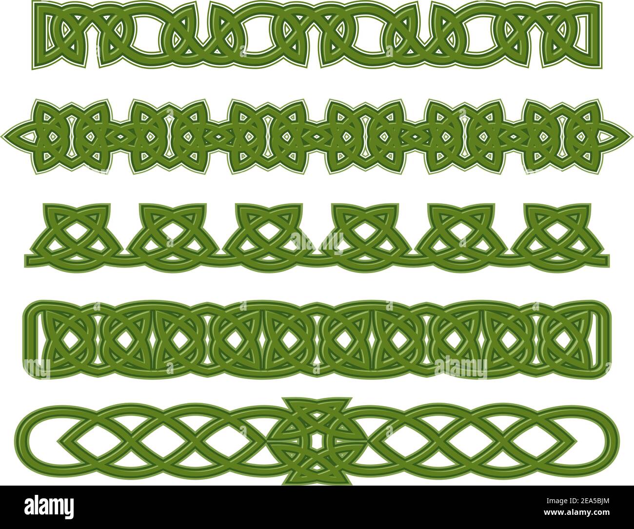 Green celtic ethnic ornaments and traceries for design Stock Vector ...