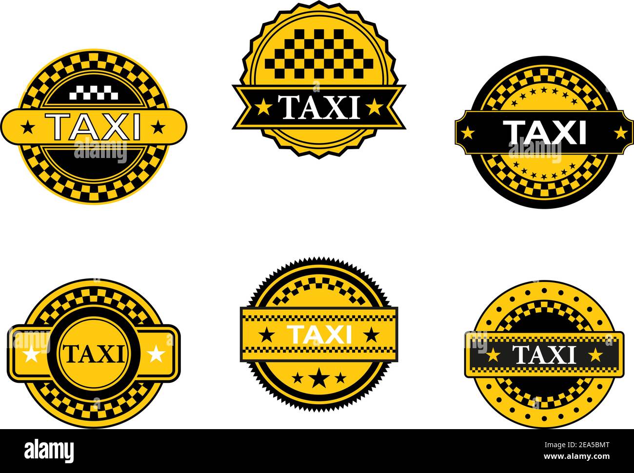 Taxi symbols and signs set for transportation service design Stock ...