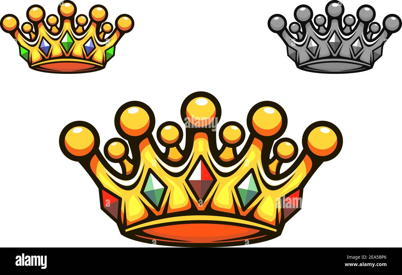 Luxury gold crown with jewel elements for heraldry decoration Stock ...