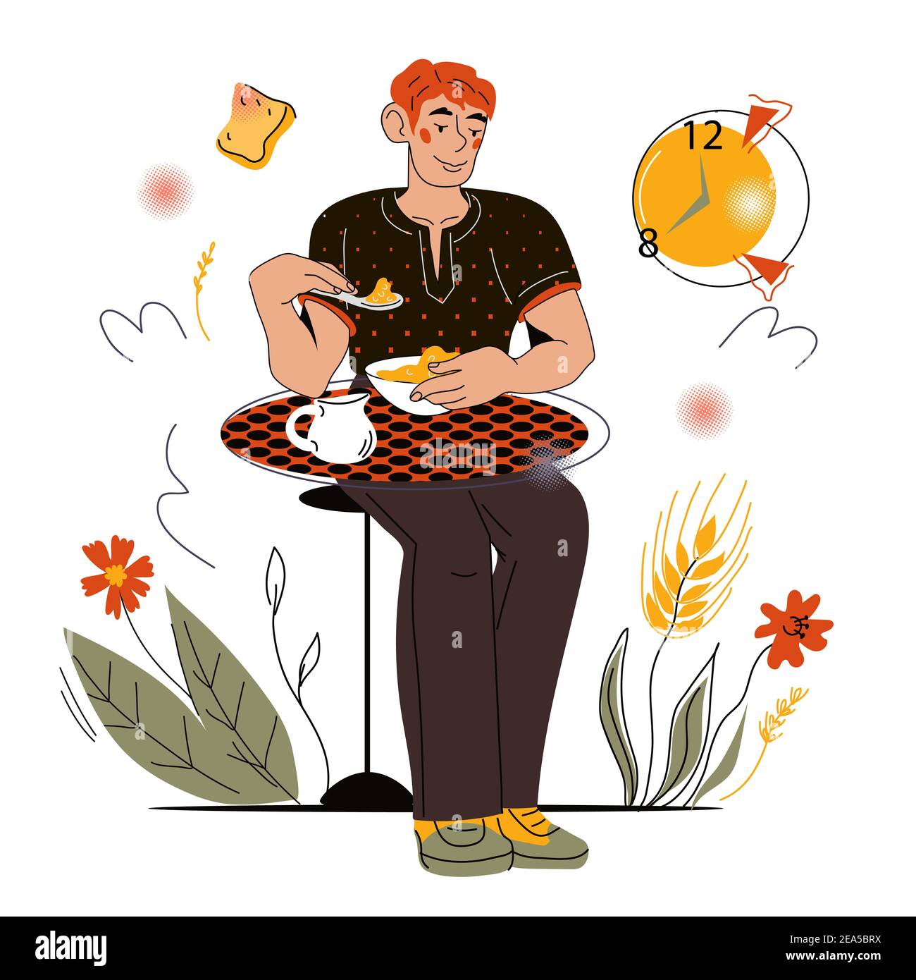 Eating Cereal Cartoon