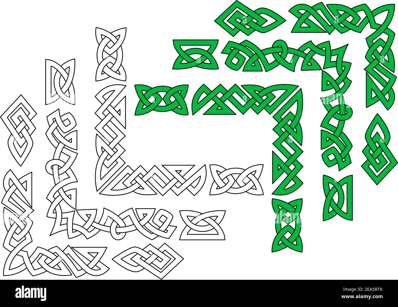 Borders and patterns in celtic ornament style for design and ornate ...