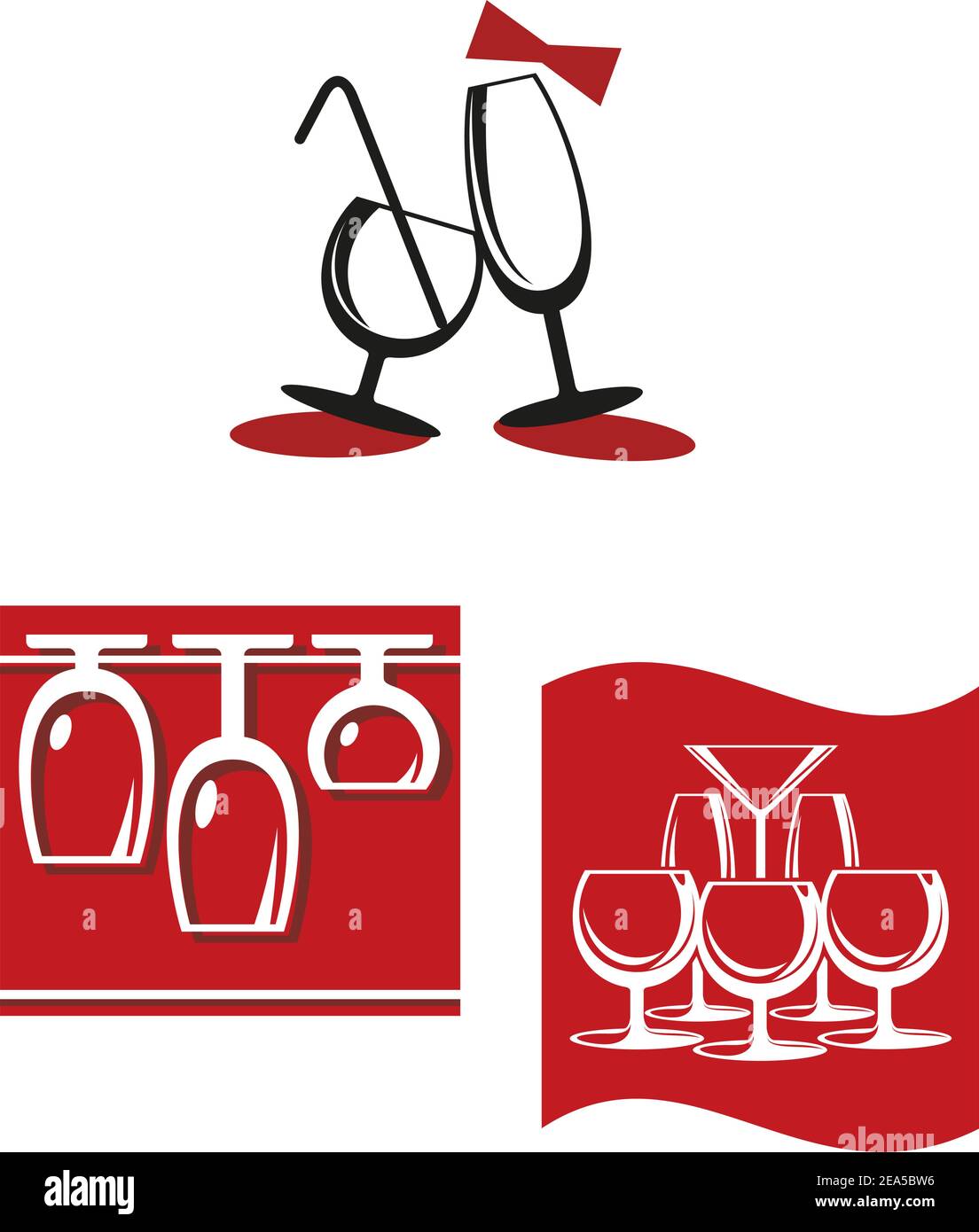Alcohol glasses symbols and signs for bar menu design Stock Vector ...