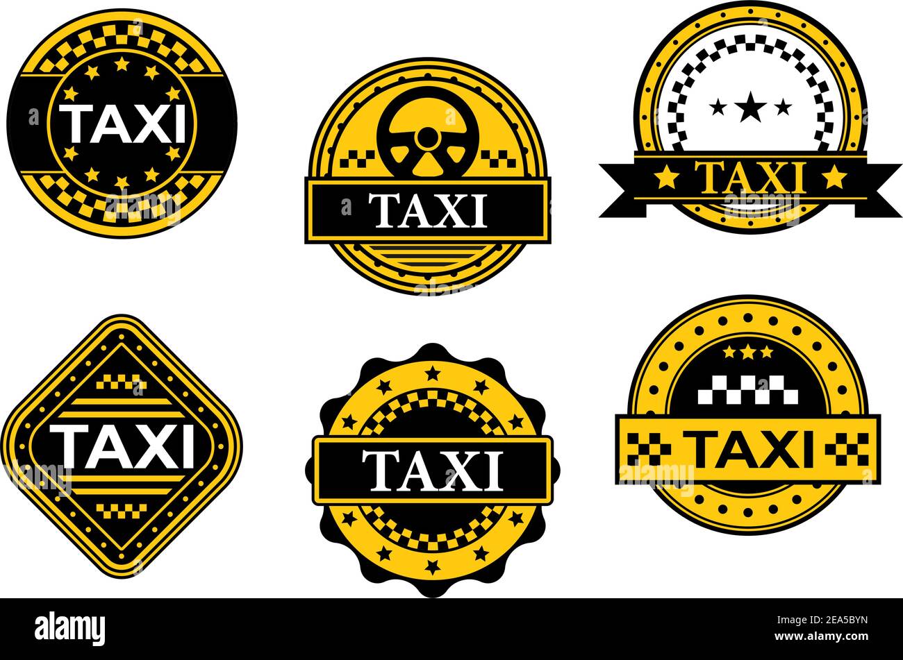 Set of taxi symbols for transportation service design Stock Vector ...