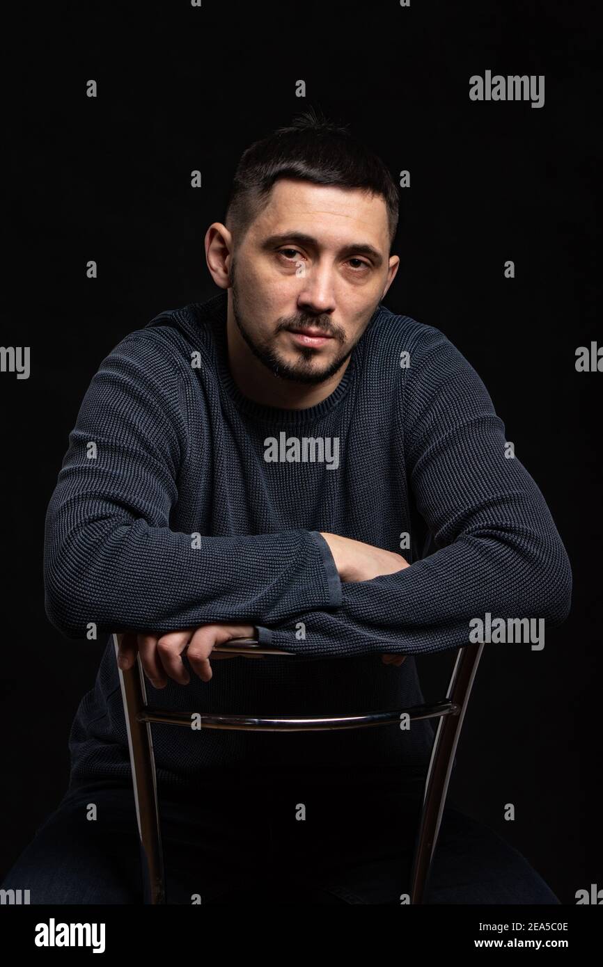 Portrait of a man of thirty years of Caucasian appearance in a regular ...