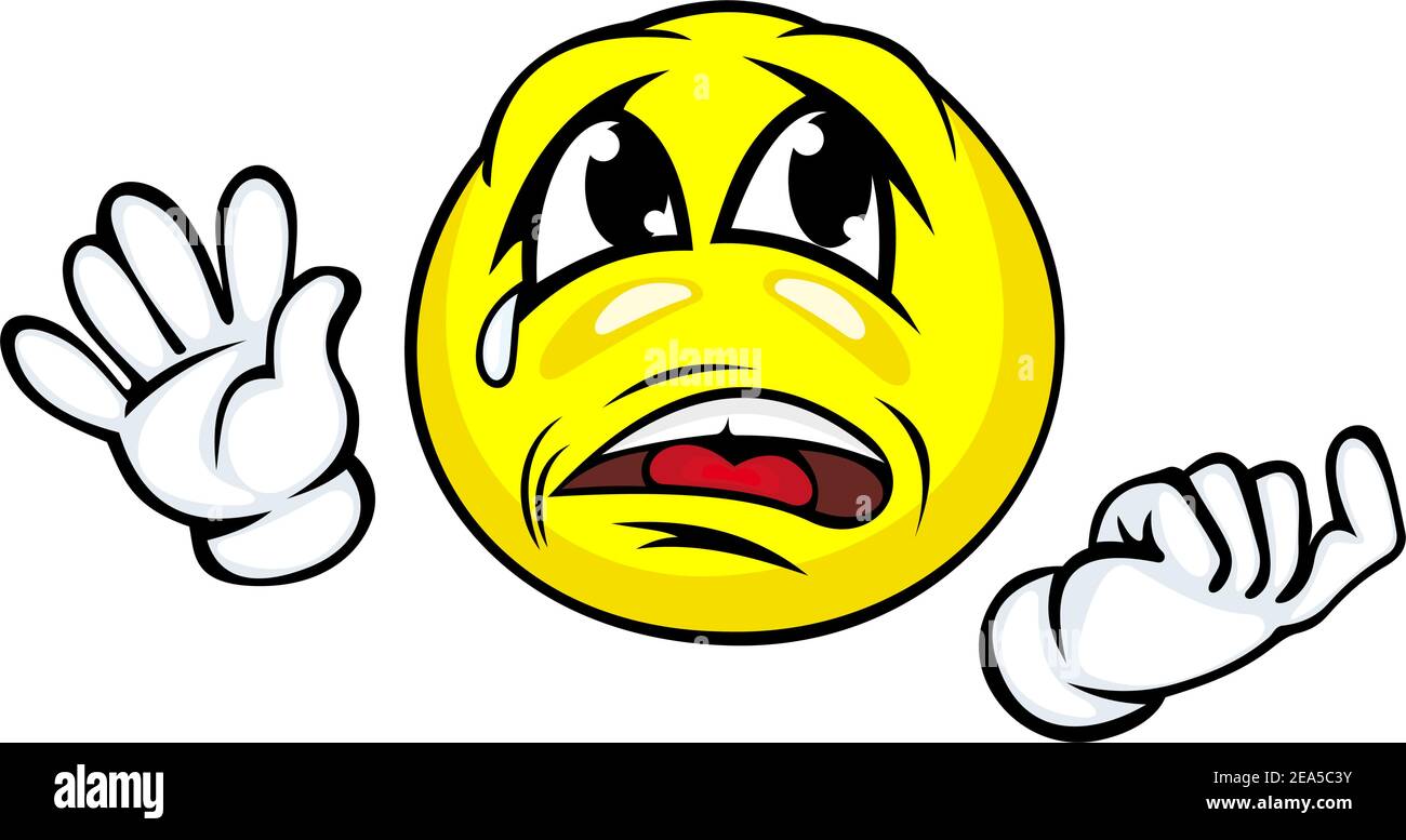 Crying face with hands in cartoon style Stock Vector Image & Art - Alamy