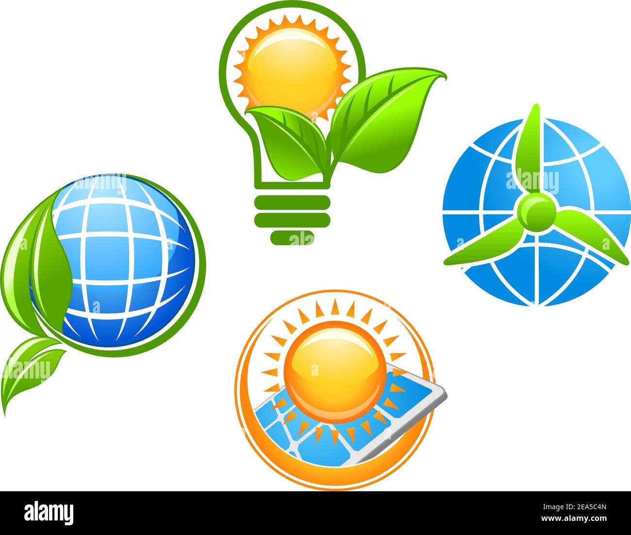 Ecology and environment icons set for ecological concept design Stock ...