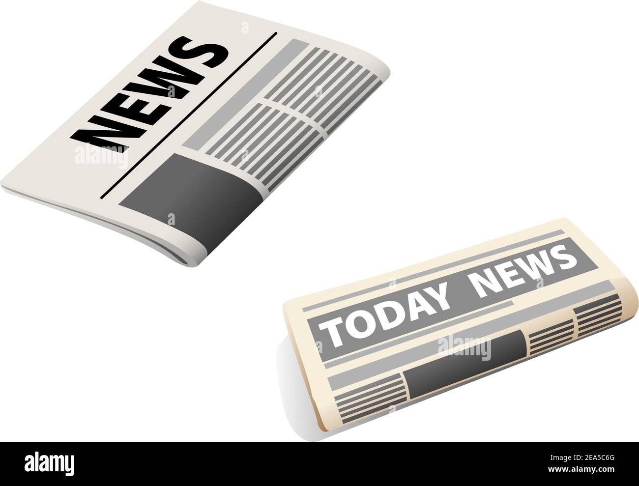 Two realistic newspaper icons isolated on white background Stock Vector ...