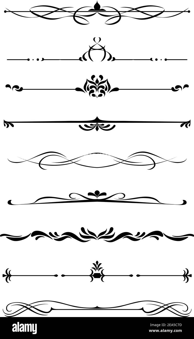 Dividers and borders set in medieval style Stock Vector Image & Art - Alamy