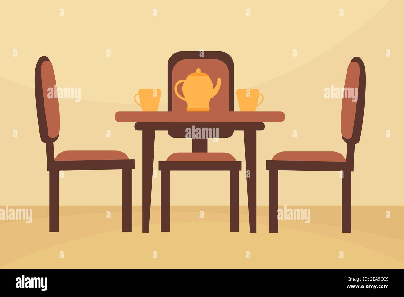 Cafeteria table chairs Stock Vector Images - Alamy