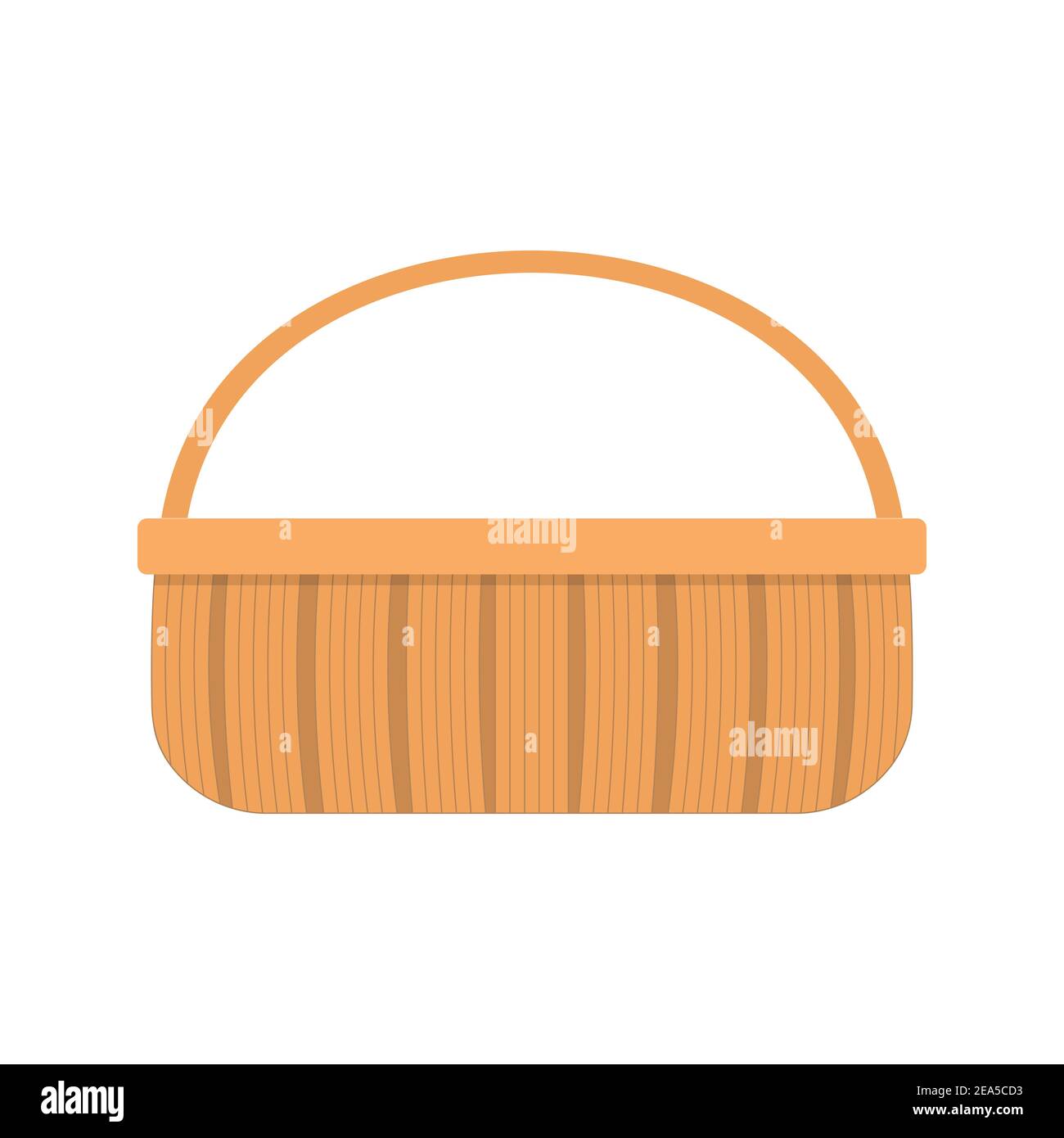 Wicker picnic basket for food and drinks. Woven willow hamper with one ...