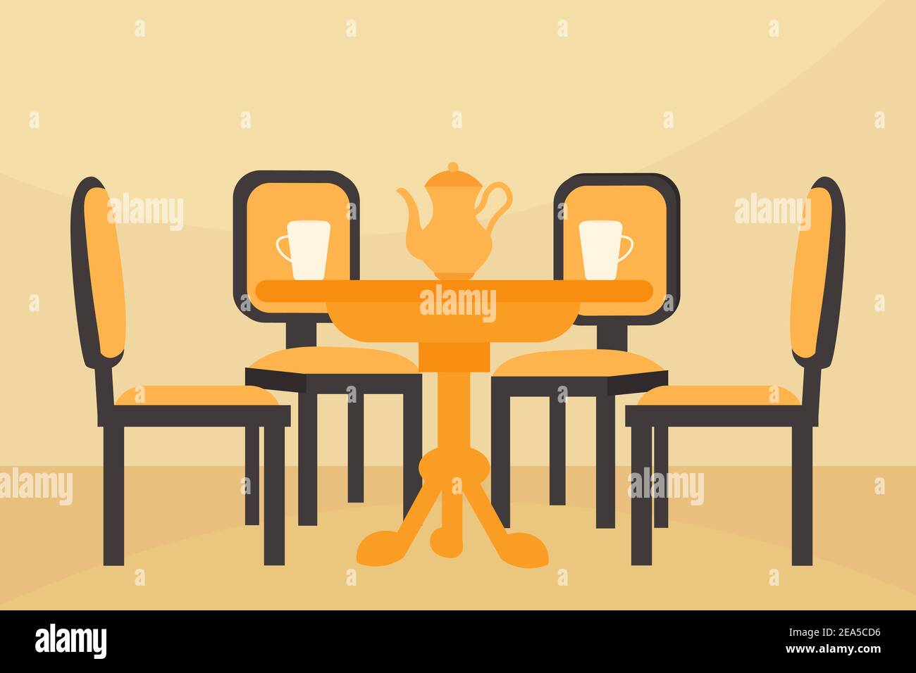 Wooden cafe table chairs Stock Vector Images - Alamy