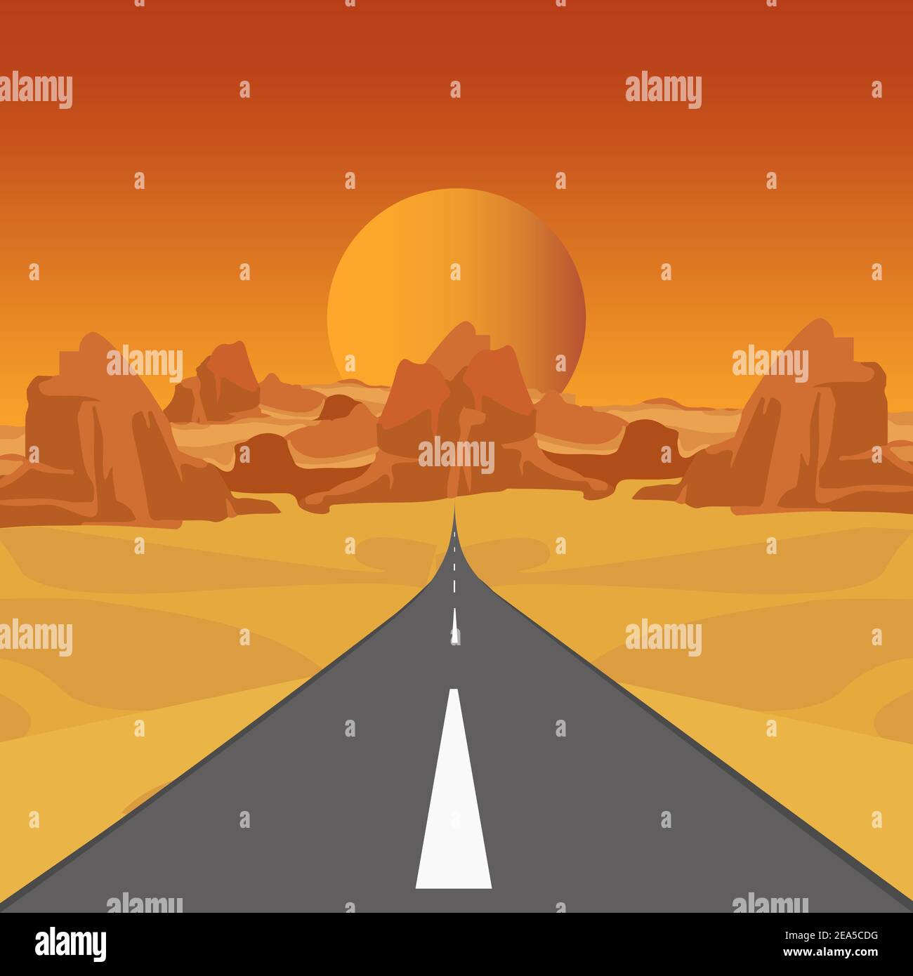 Landscape panorama road Stock Vector Images - Alamy