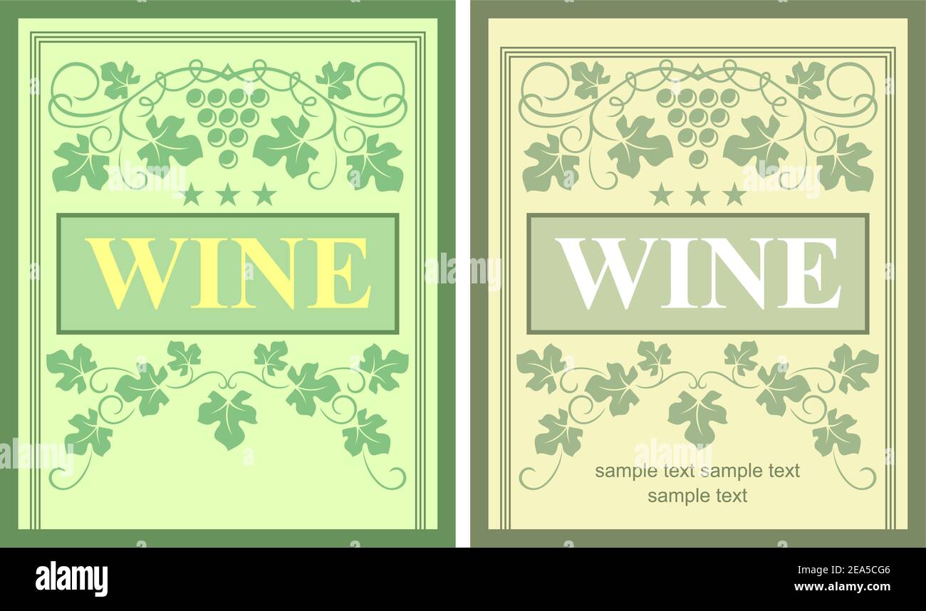 Wine labels with grape elements for beverage design Stock Vector Image ...