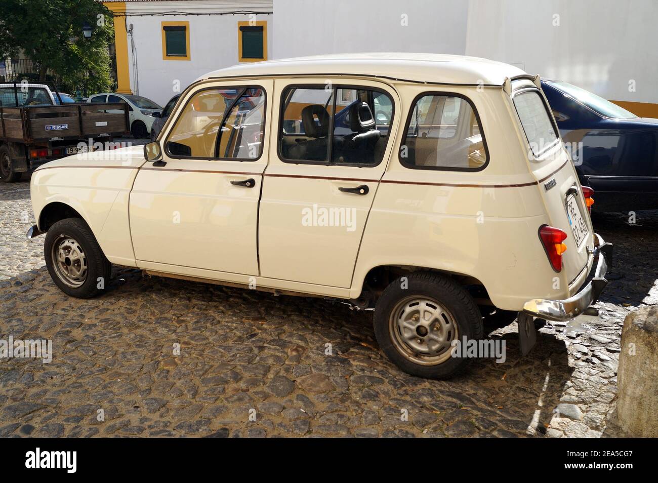 Vintage Renault 4 car on a cobblestone pavement Stock Photo - Alamy
