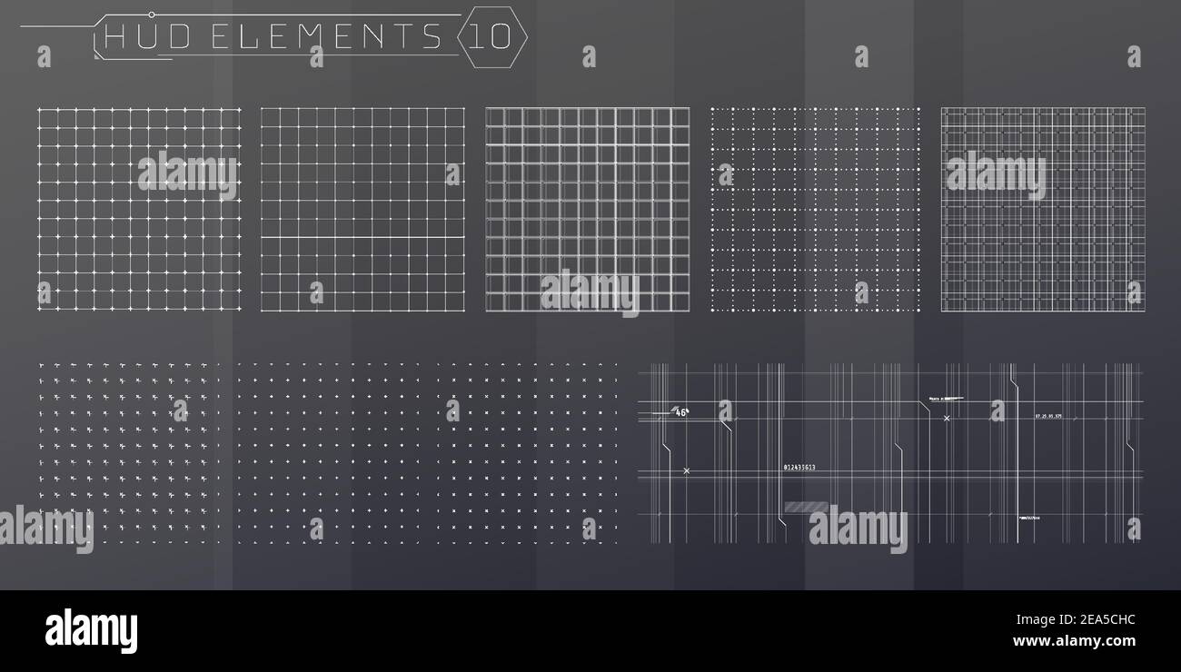 A set of HUD grids elements for a futuristic interface Stock Vector ...