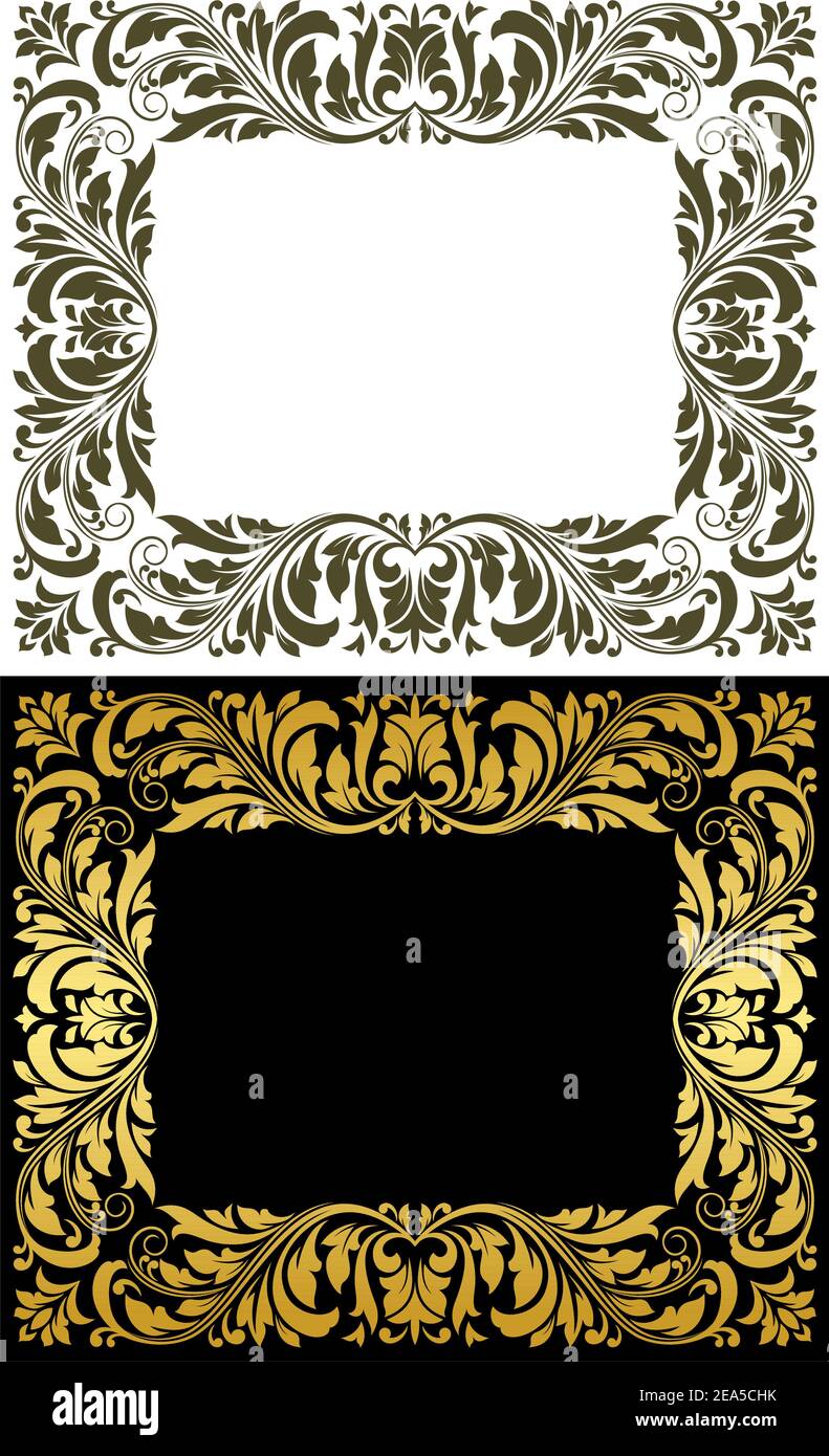 Retro frames with golden embellishments for design Stock Vector Image ...