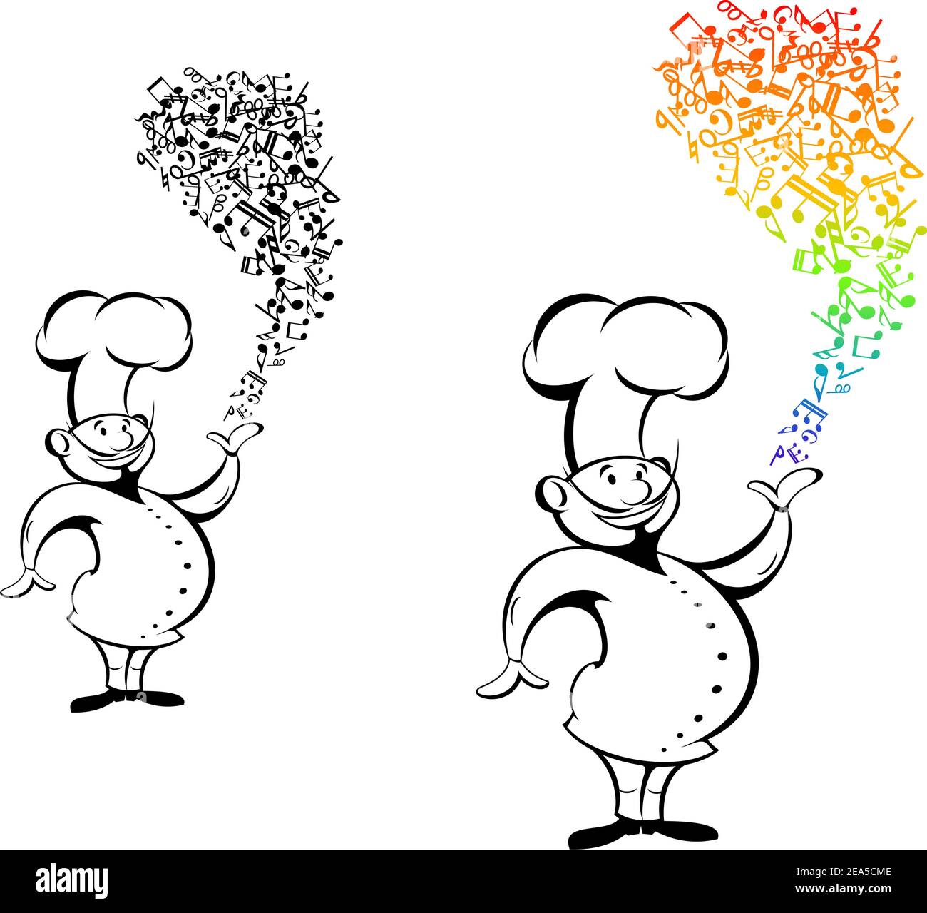 Cook with musical notes in hand for art design Stock Vector Image & Art ...