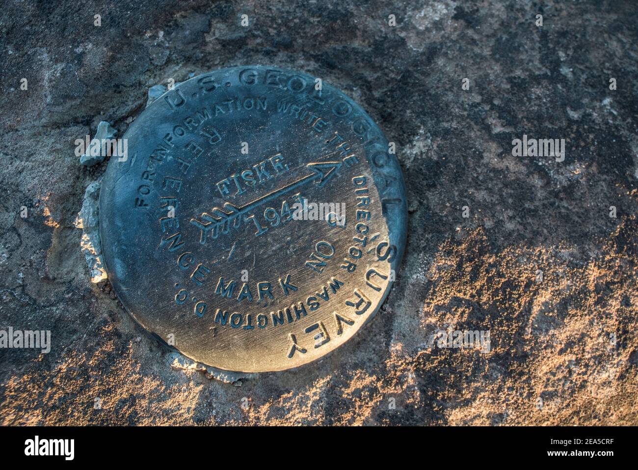 A US Geological survey marker from 1941 in Berryessa snow mountain ...