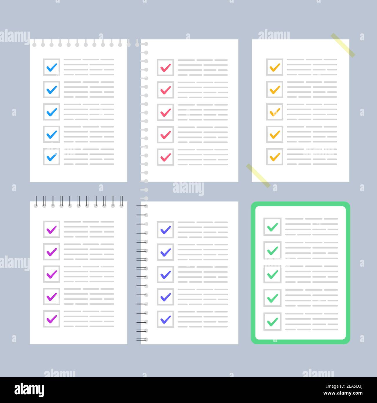 Flat to do check list collection Stock Vector Image & Art - Alamy