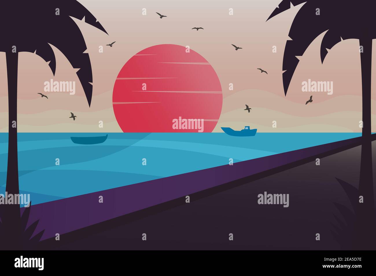 Palm tree water plants Stock Vector Images - Alamy