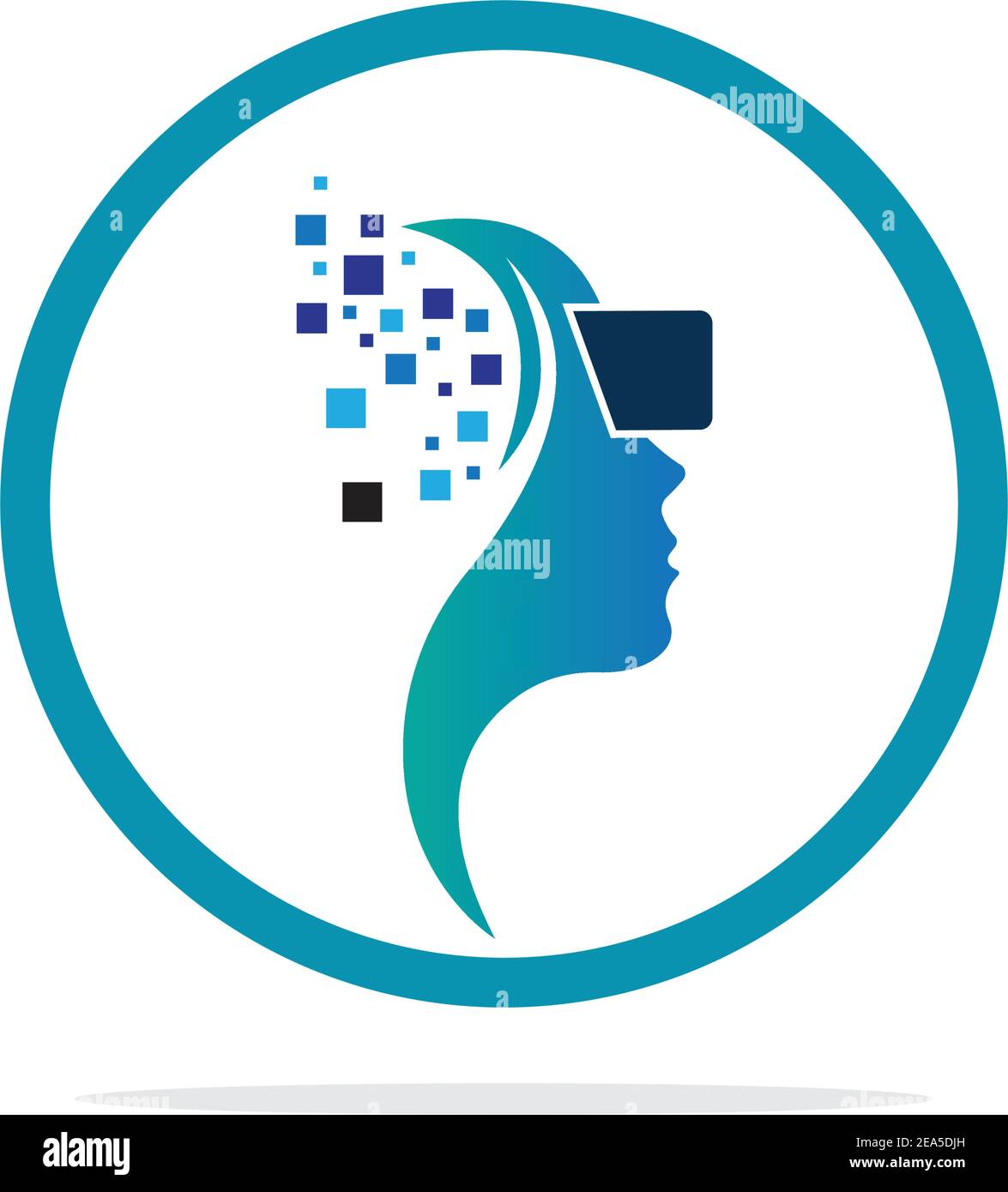 virtual reality logo illustration design template - vector Stock Vector ...