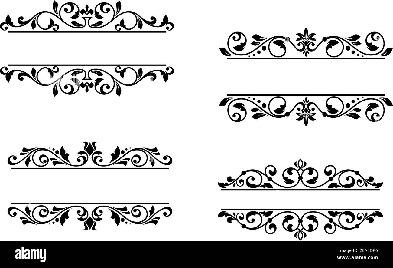 Header frame with retro floral elements for monogram or vignette design ...