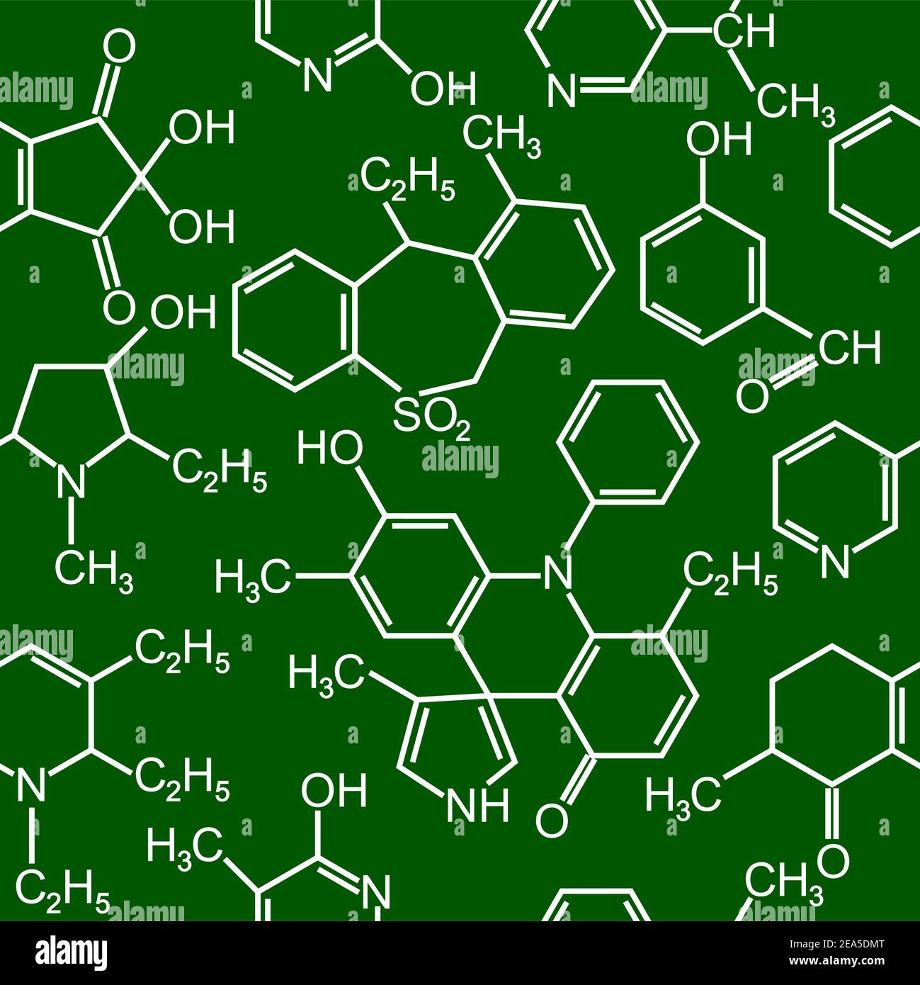 Chemistry science seamless background with different formulas Stock ...