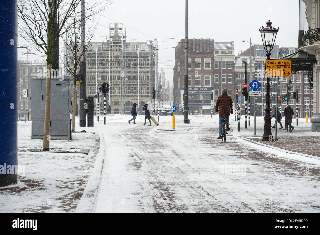 Amsterdam, The Netherlands, 7th February, 2021. The city centre brought ...