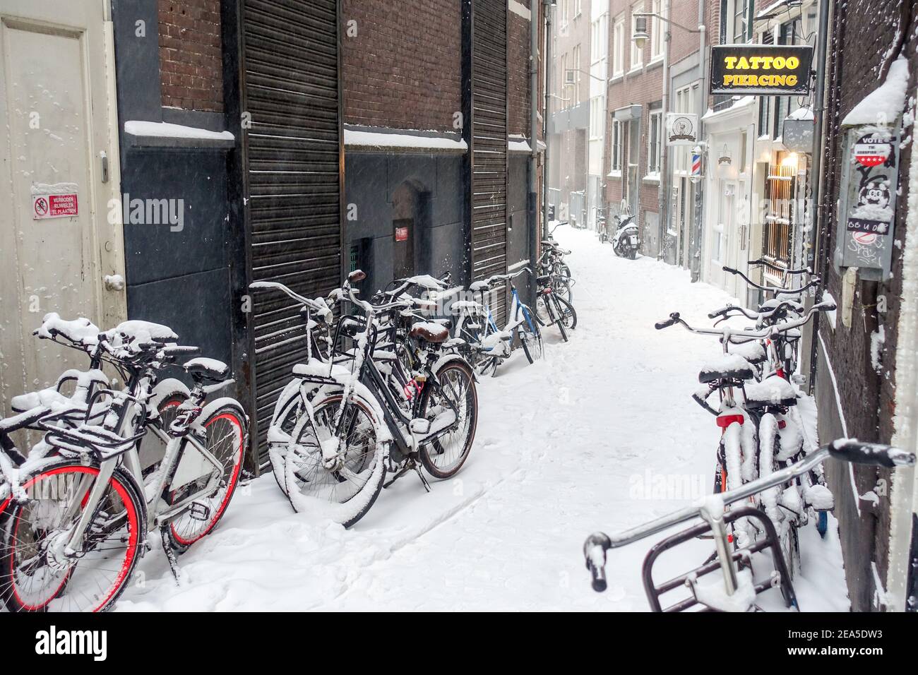 Amsterdam, The Netherlands, 7th February, 2021. The city centre brought ...