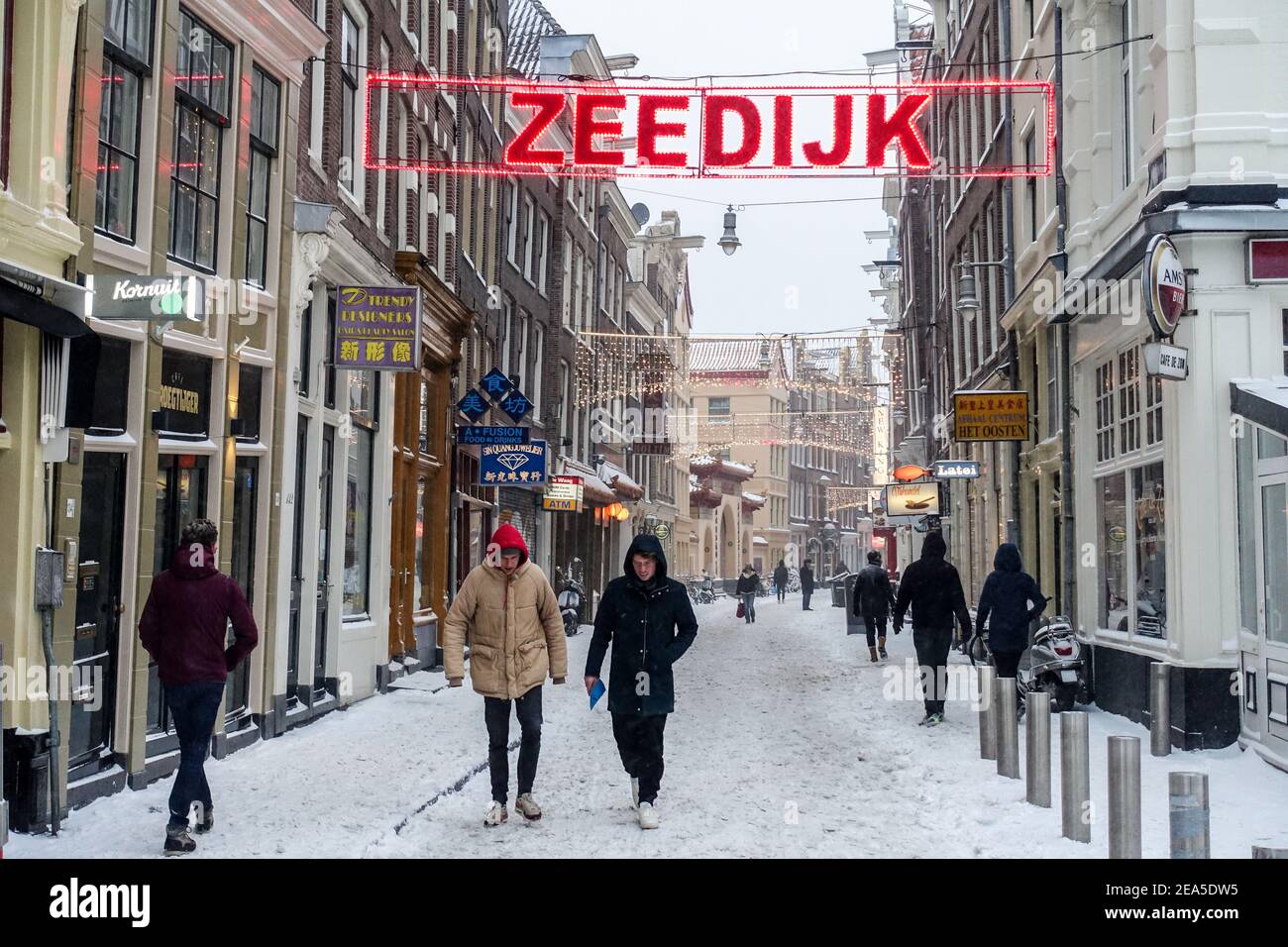 Amsterdam, The Netherlands, 7th February, 2021. The city centre brought ...