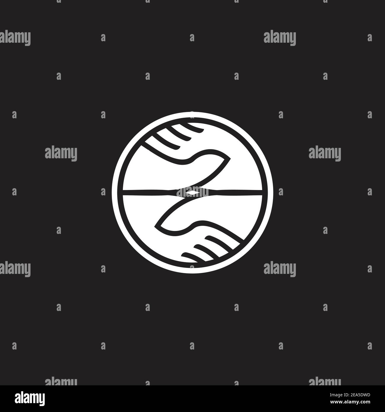 simple round deal symbol hand shake logo vector Stock Vector Image ...
