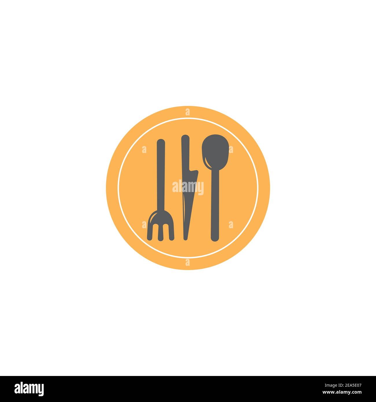 spoon fork knife food tools colorful logo vector Stock Vector Image ...