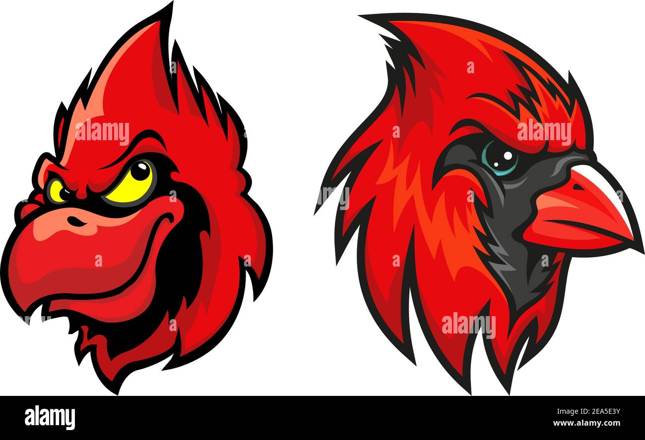 Red Cardinal Bird Head In Cartoon Stock Vector Bird Cardinal Cartoon